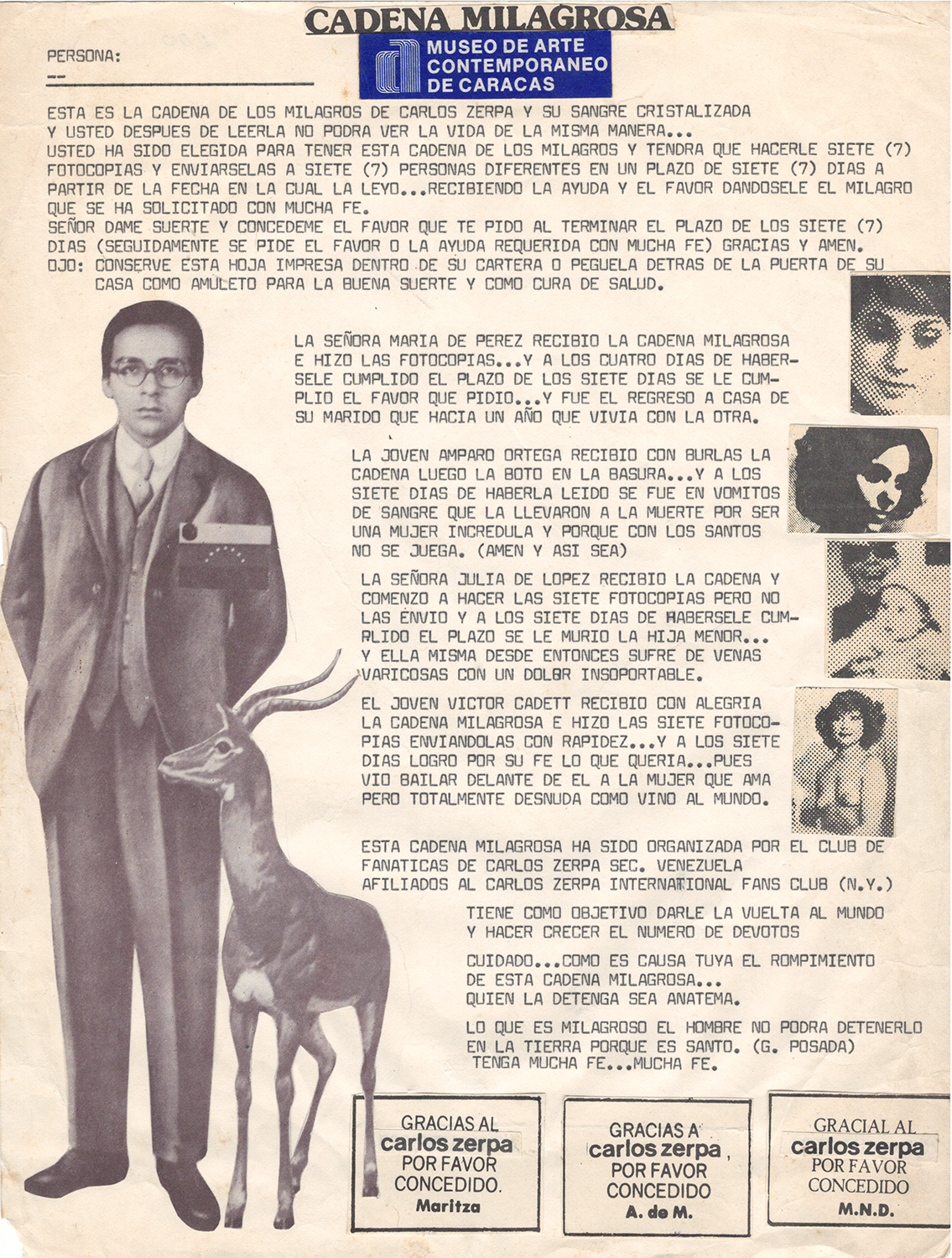 CADENAS MILAGROSAS y SANGRE CRISTALIZADA. Carlos Zerpa | ABRA